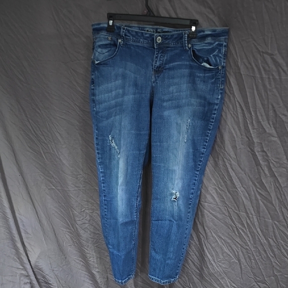Cato | Jeans | Cato Blue Skinny Jeans With Distressed Details | Poshmark